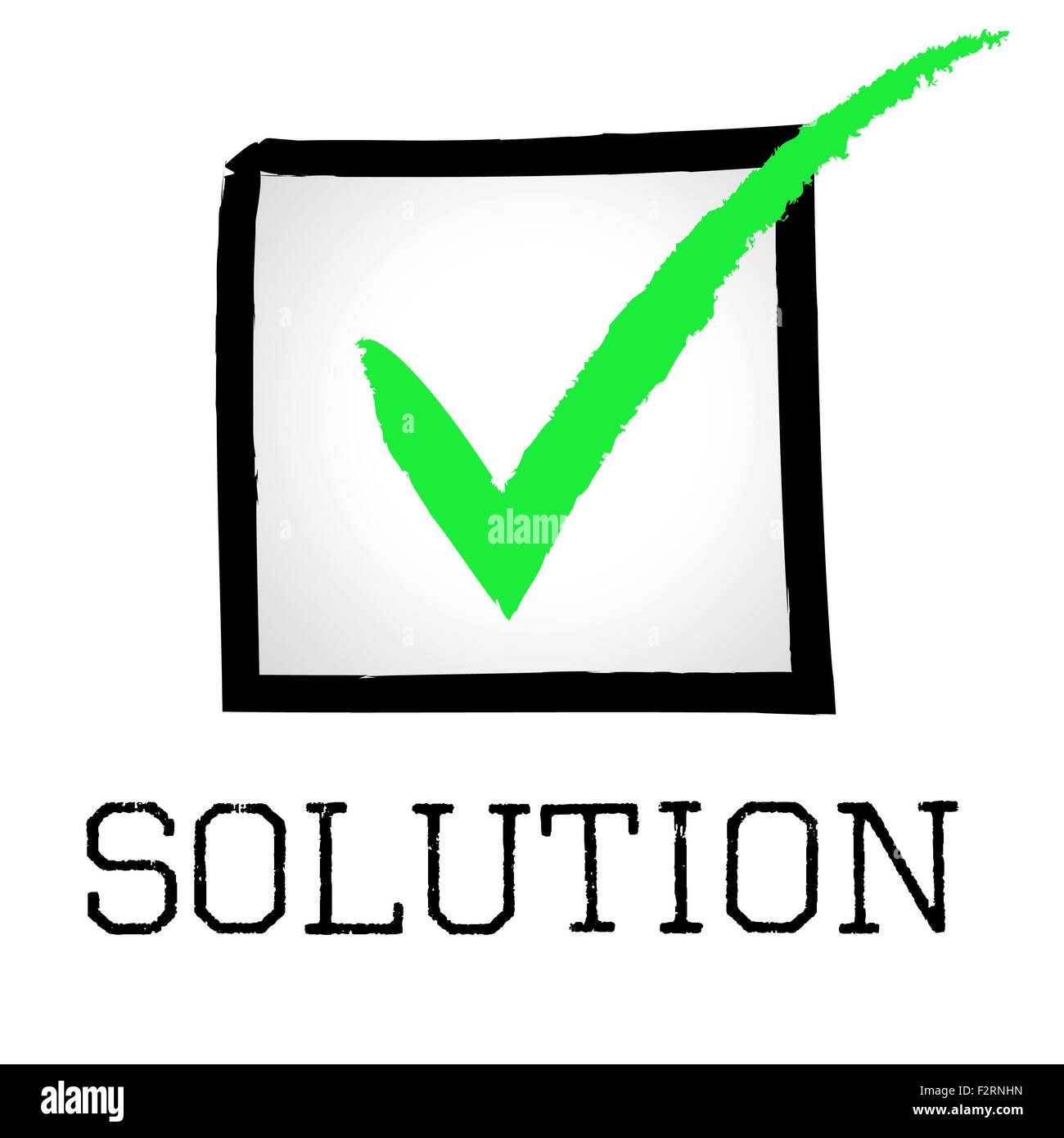 Solution Tick Meaning Checkmark Resolution And Solve Stock Photo - Alamy