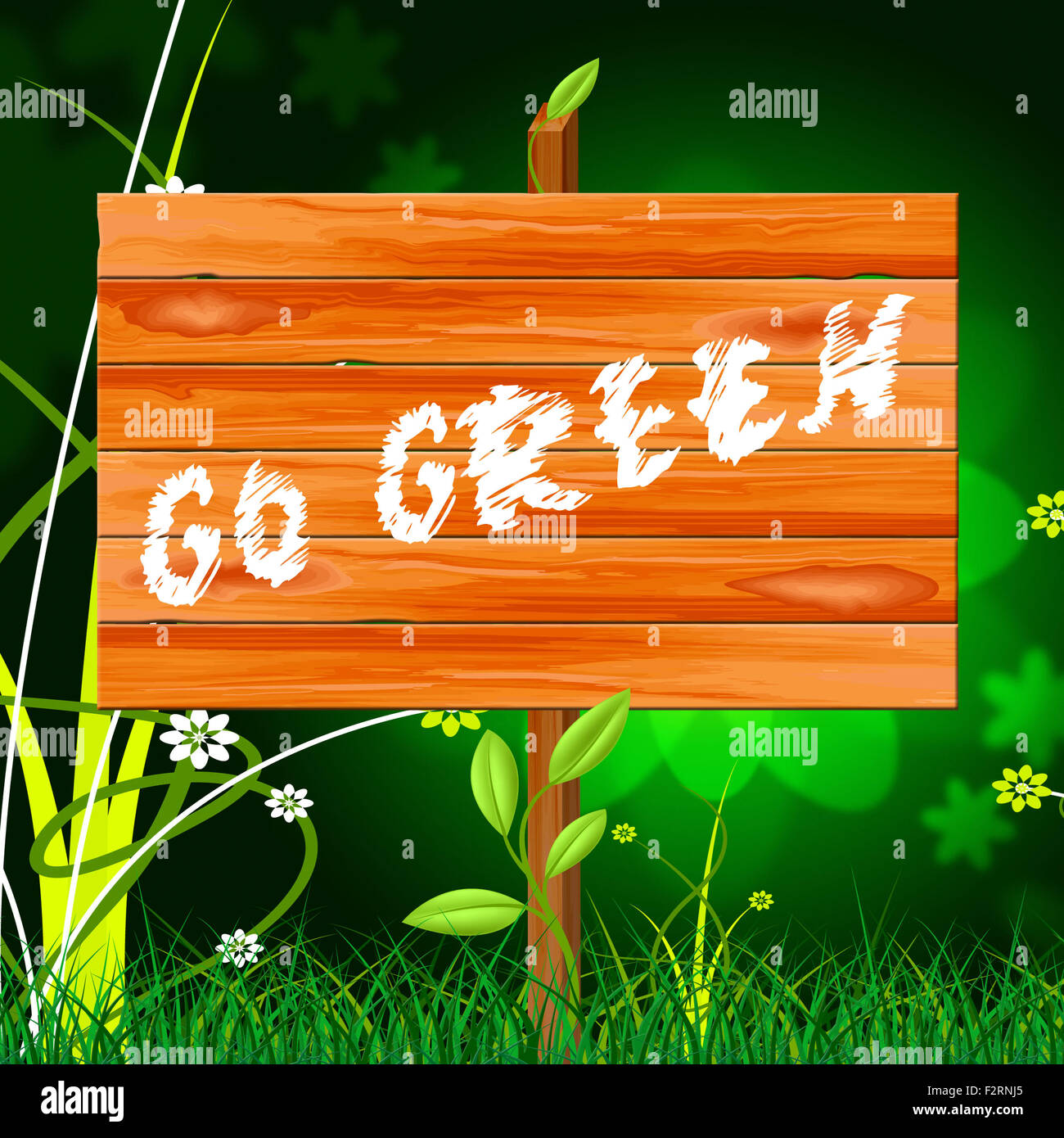Go Green Showing Earth Day And Nature Stock Photo - Alamy