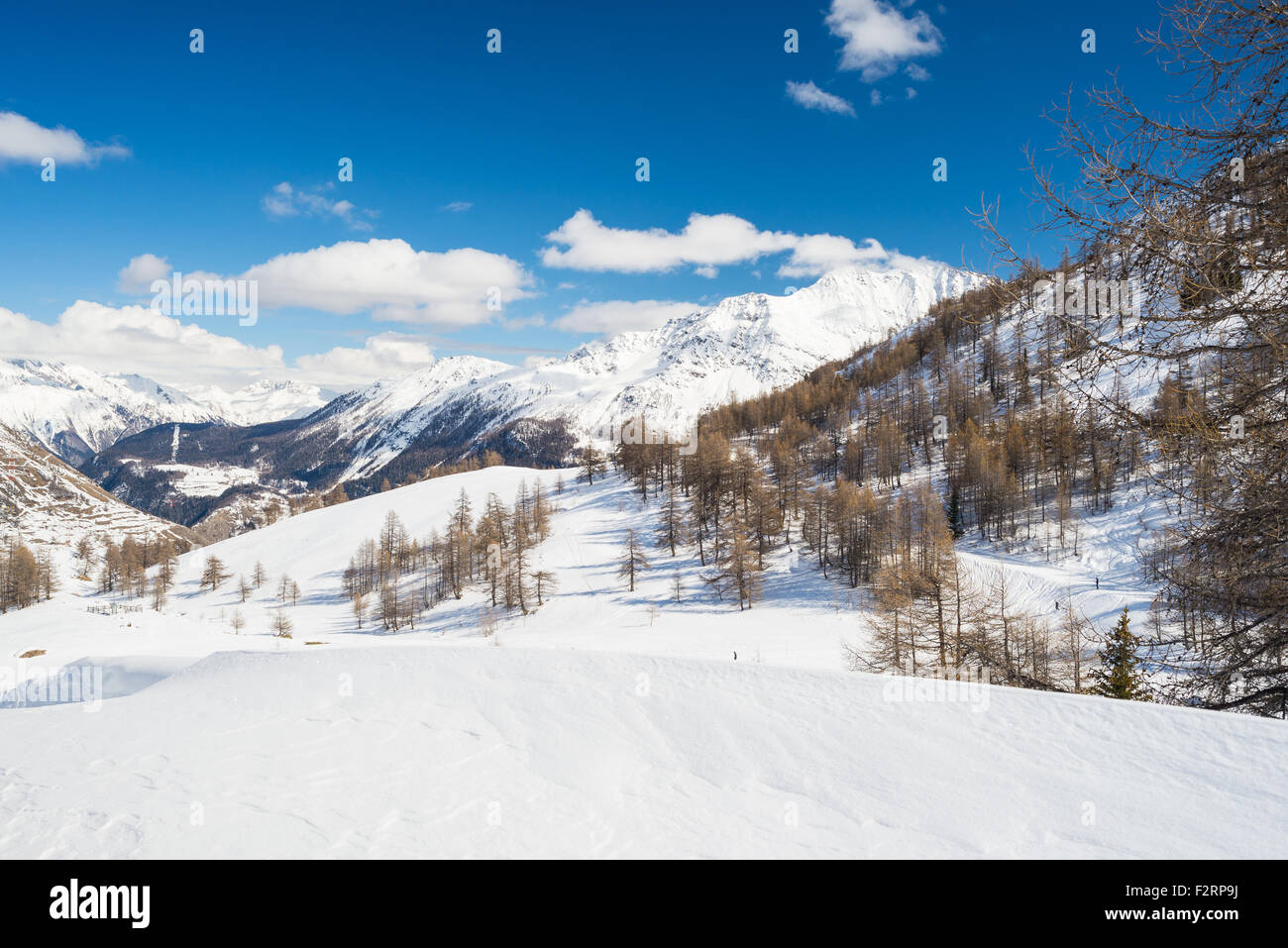 Stunning view of high mountain peaks in the italian alpine arc, in a ...