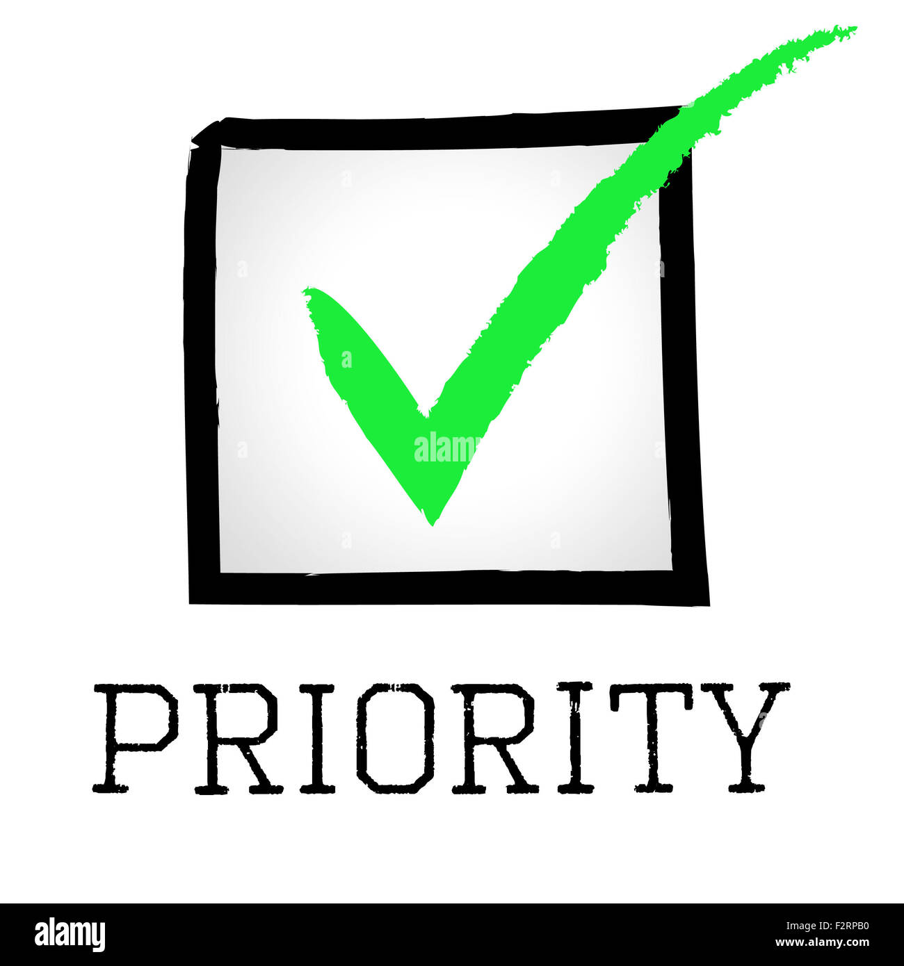 Tick Priority Meaning Importance Mark And Preference Stock Photo - Alamy