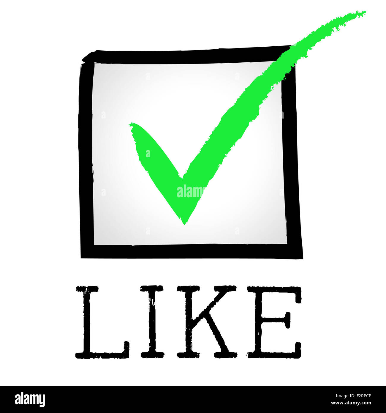 Like Tick Showing Social Media And Check Stock Photo - Alamy