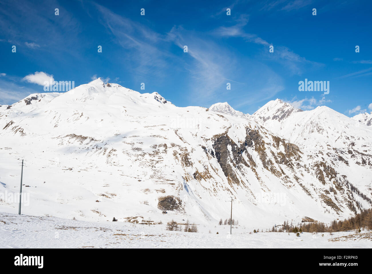 Stunning view of high mountain peaks in the italian alpine arc, in a ...