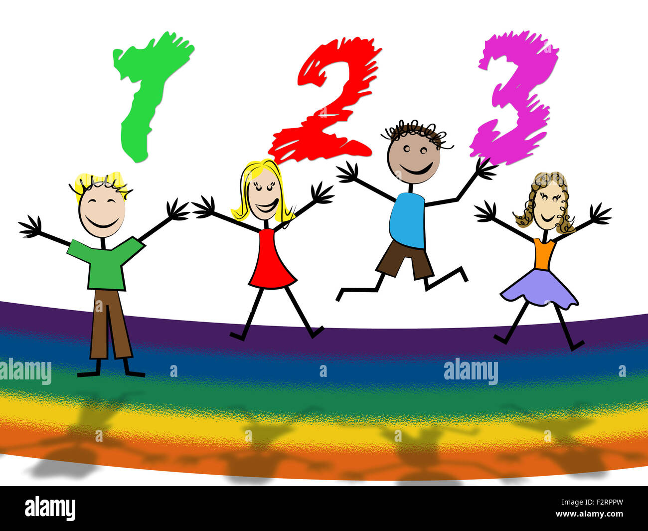 One Two Three Showing Calculate Counting And Calculation Stock Photo ...