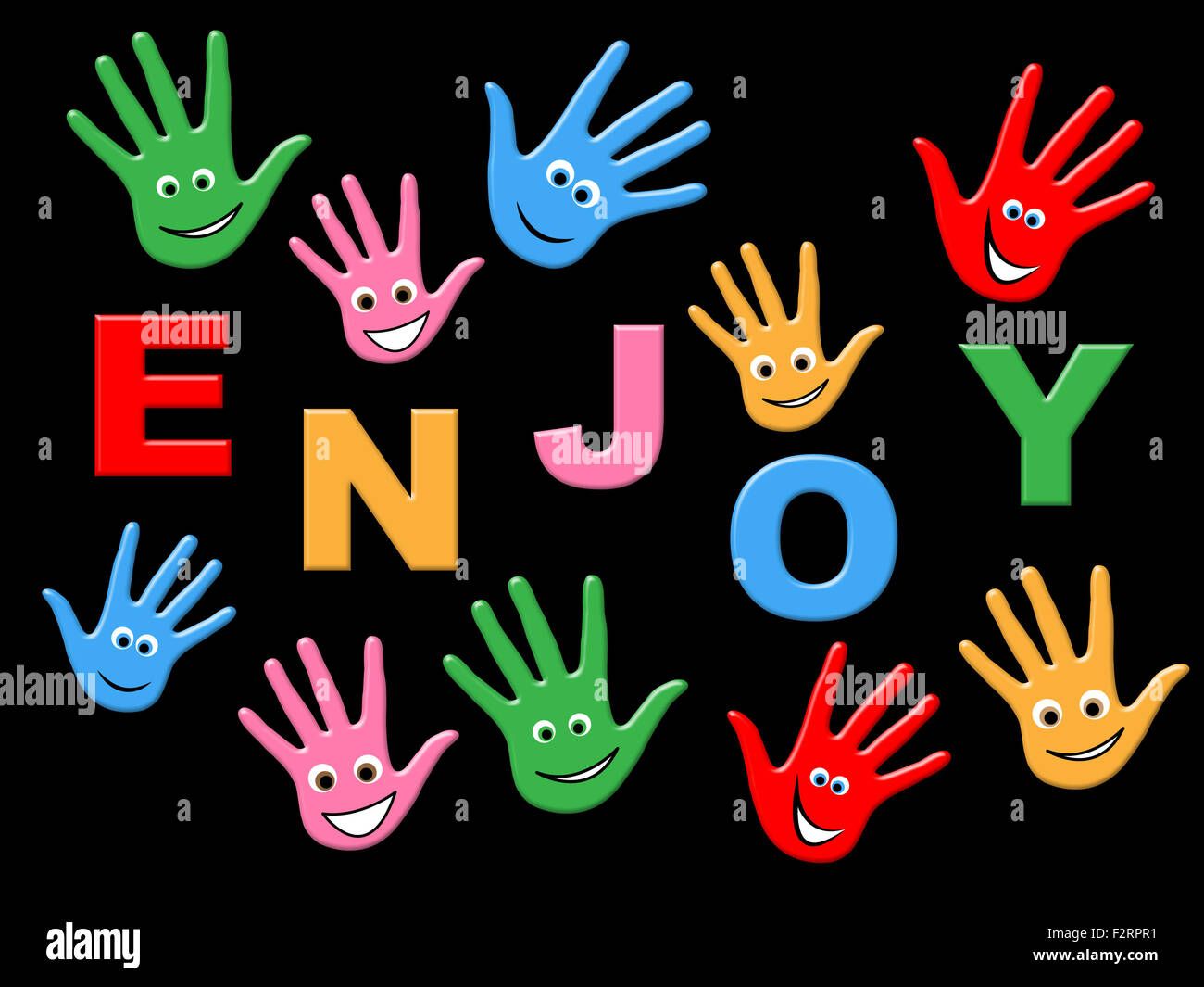 Kids Enjoy Meaning Youth Child And Cheerful Stock Photo - Alamy