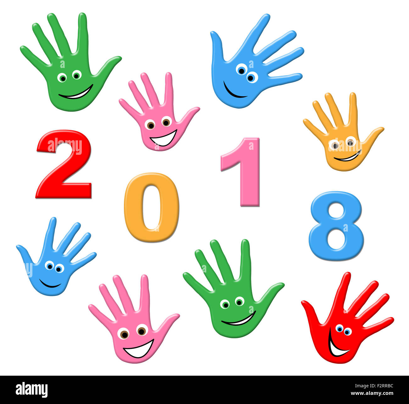New Year Indicating Two Thousand Eighteen And Celebrating Stock Photo ...