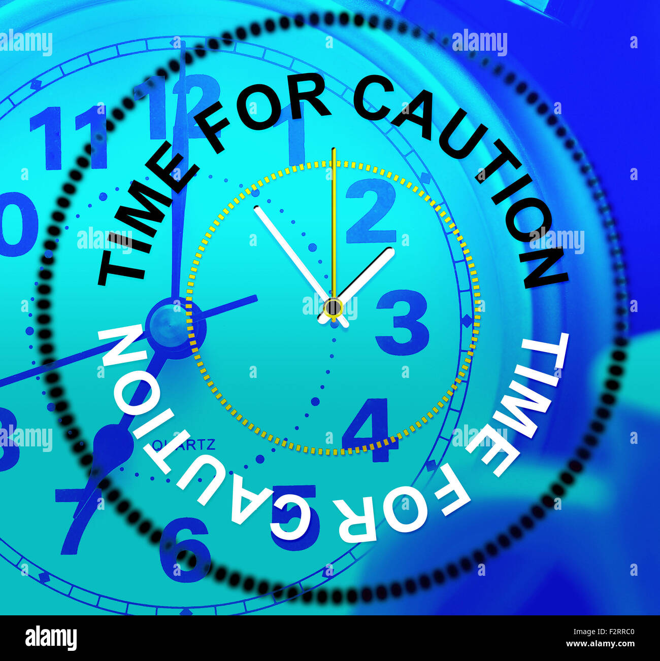 Time For Caution Indicating Advisory Danger And Cautious Stock Photo ...