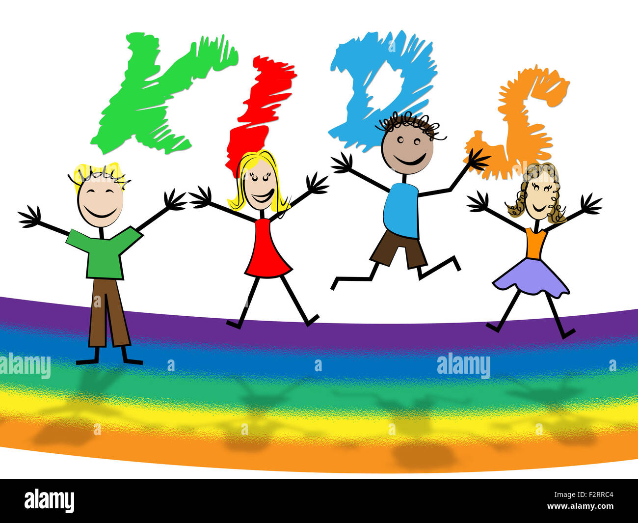 Playing Kids Indicating Free Time And Joy Stock Photo - Alamy