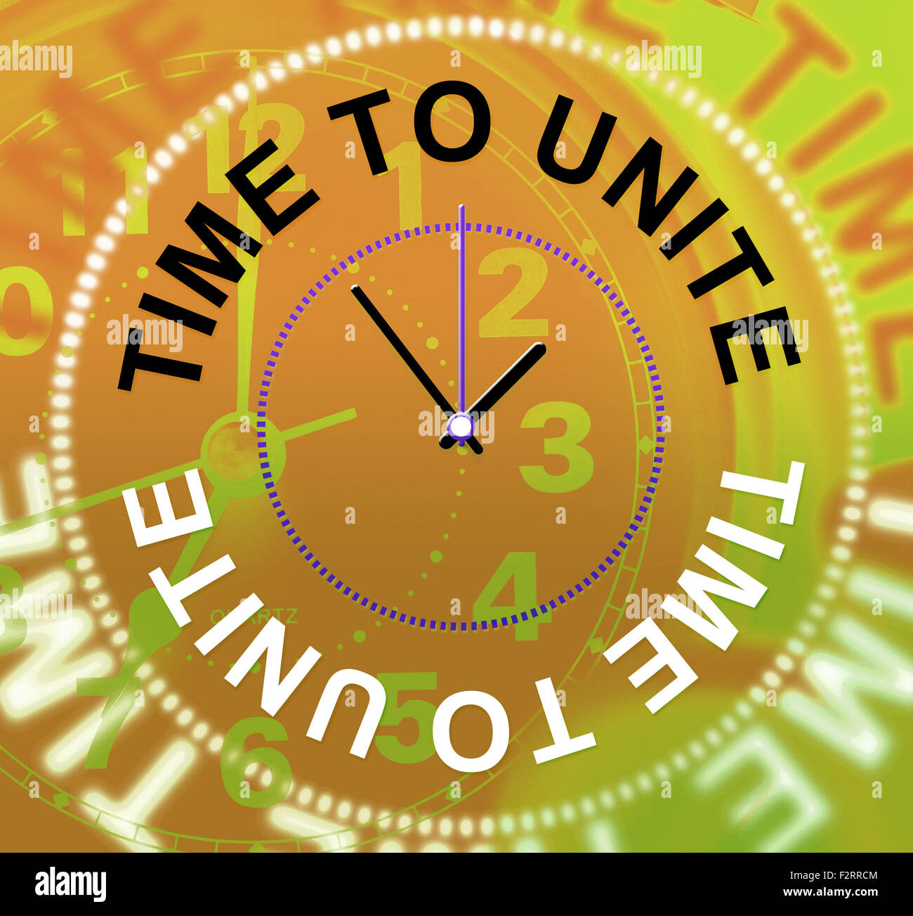 Time To Unite Indicating Team Work And Together Stock Photo - Alamy