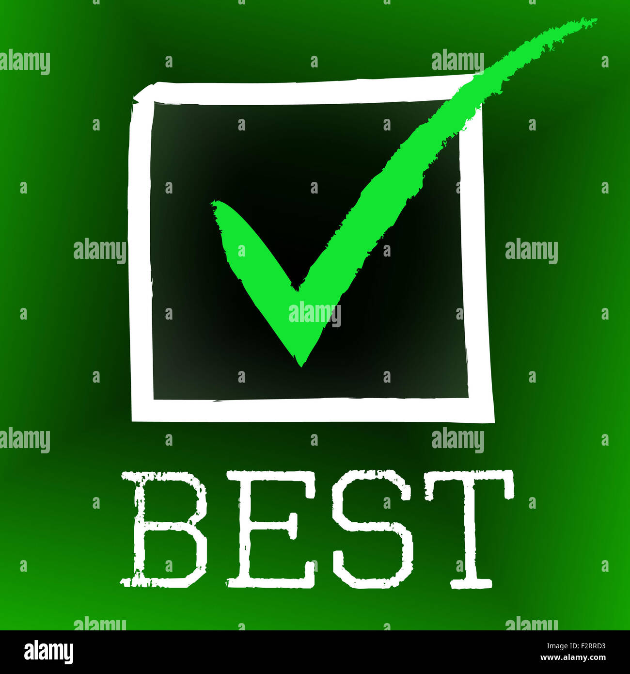 Tick Best Representing Number One And Correct Stock Photo - Alamy