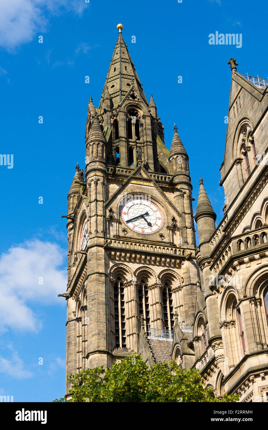 The tower of the Town Hall, Alfred Waterhouse, 1877. Albert Square ...