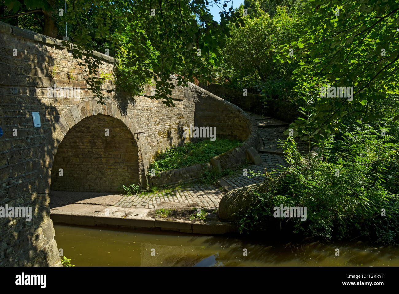 A roving bridge on the Peak Forest canal near Hyde, Tameside ...