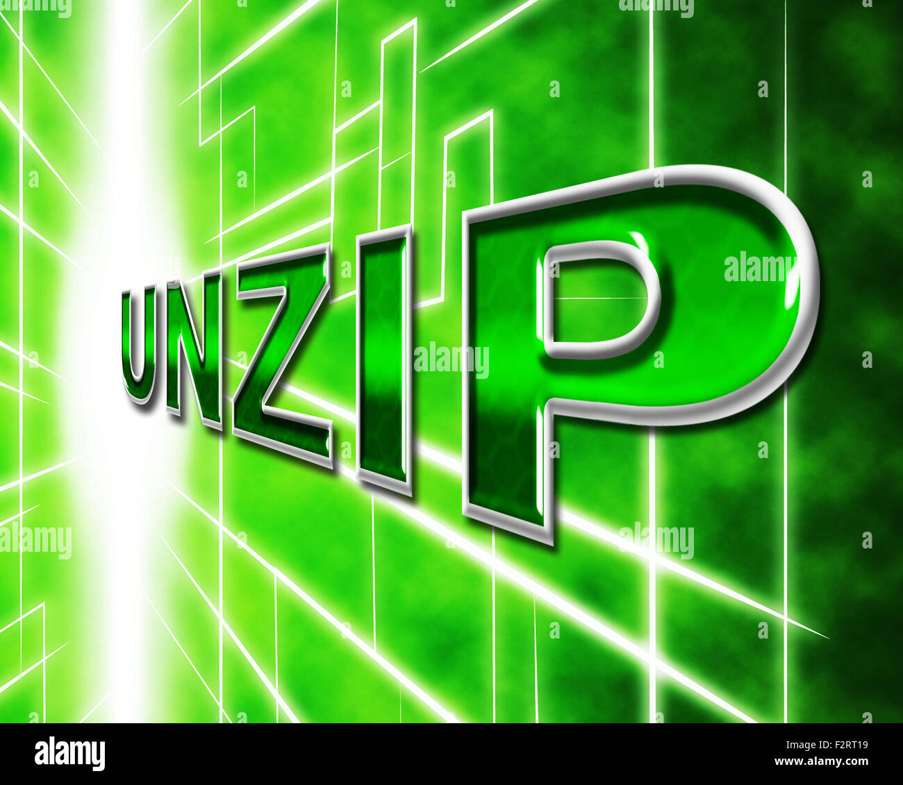 File Unzip Representing Files Folder And Correspondence Stock Photo - Alamy