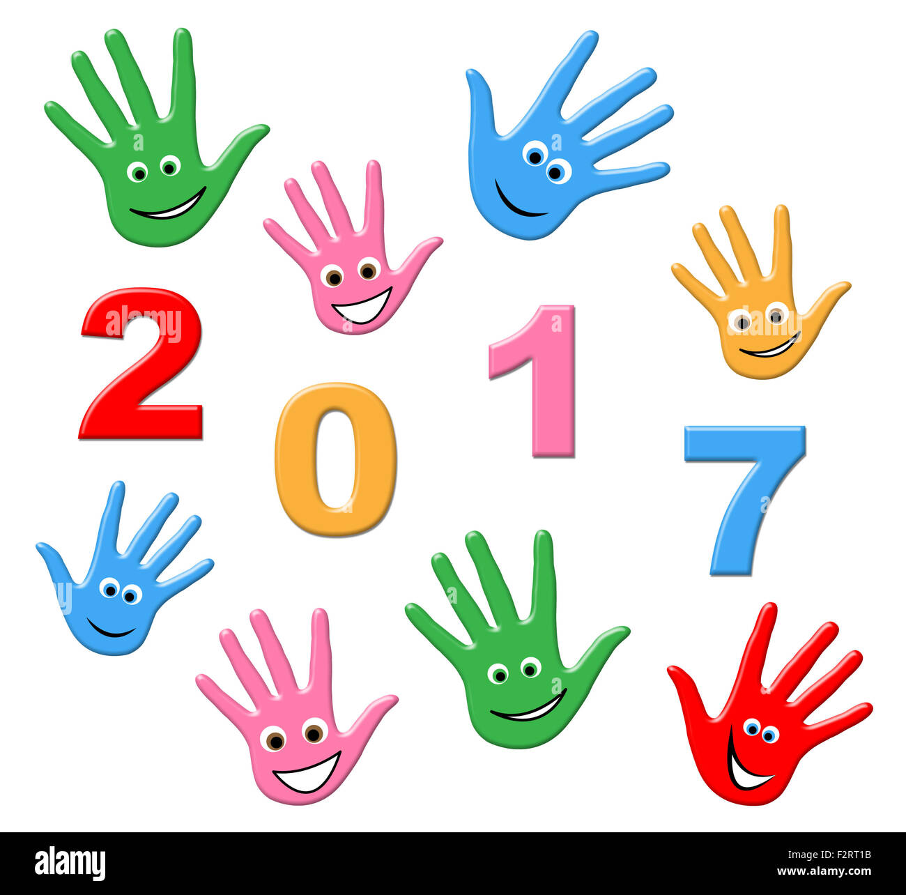 New Year Representing Two Thosand Seventeen And Celebrating Stock Photo ...