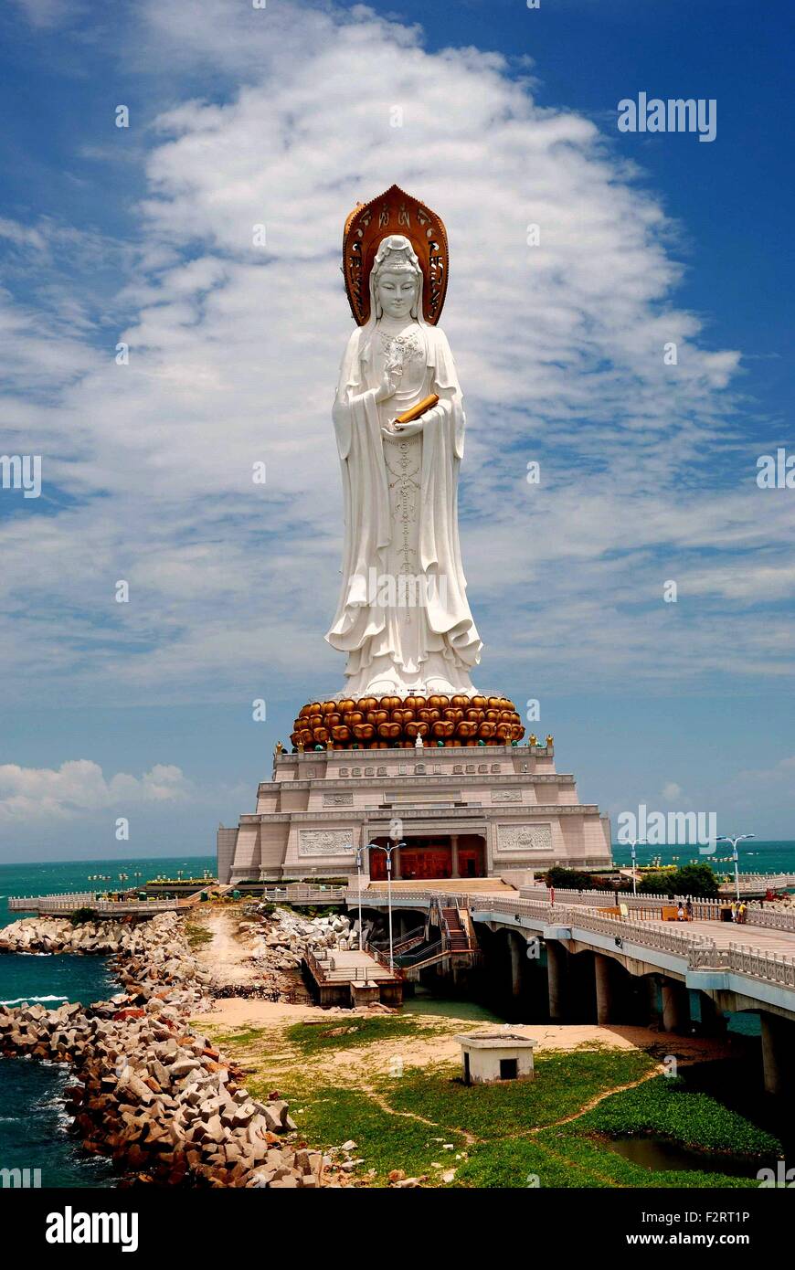 Sanya/ Hainan, China: Set on a small man-made island in the sea the 108 ...