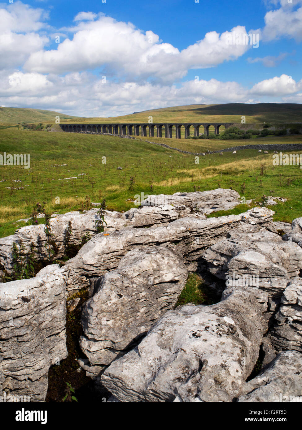 The Ribblehead Viaduct from Ellerbeck Rocks Ribblehead Yorkshire Dales ...
