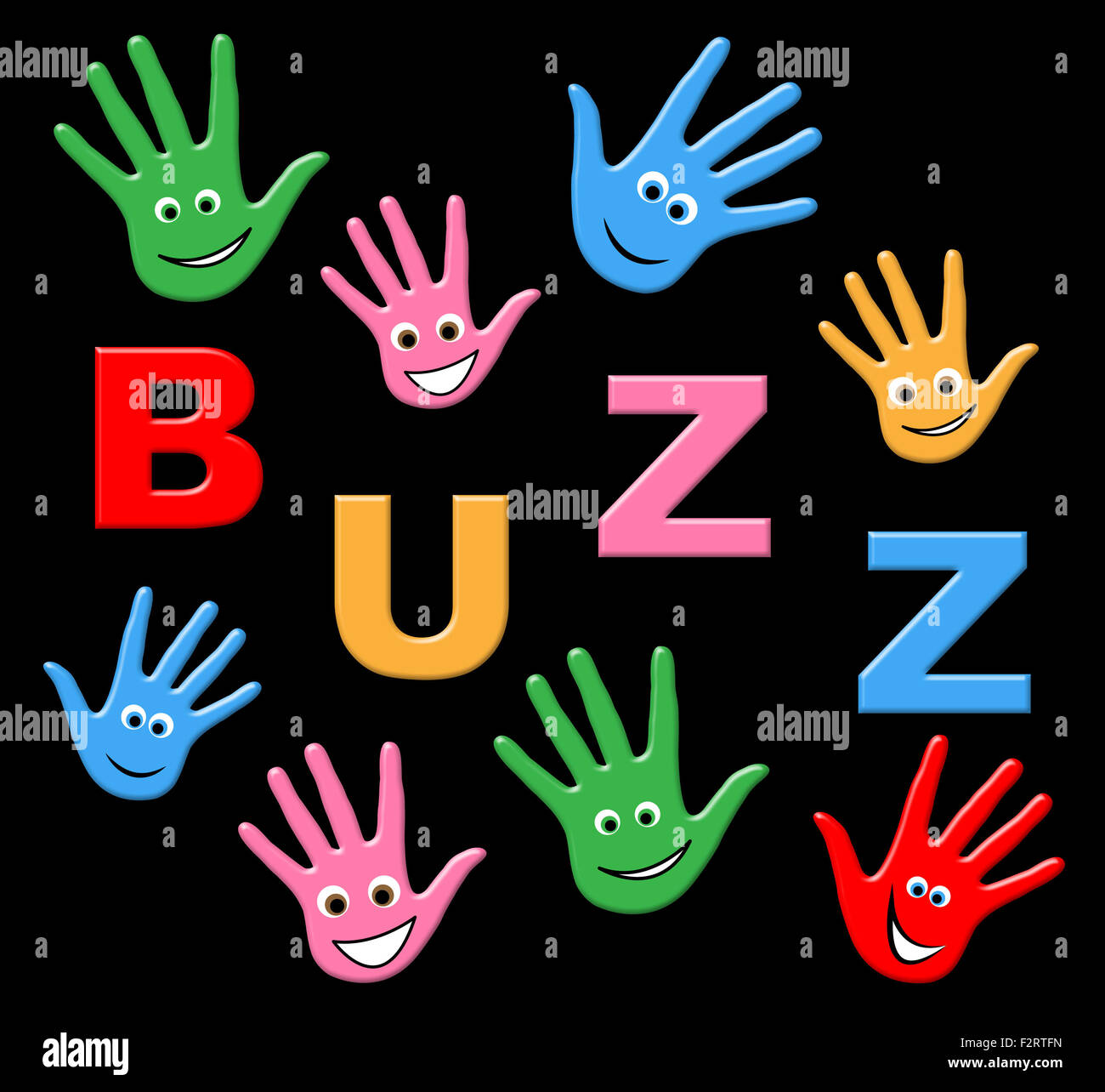 Kids Buzz Representing Public Relations And Aware Stock Photo - Alamy