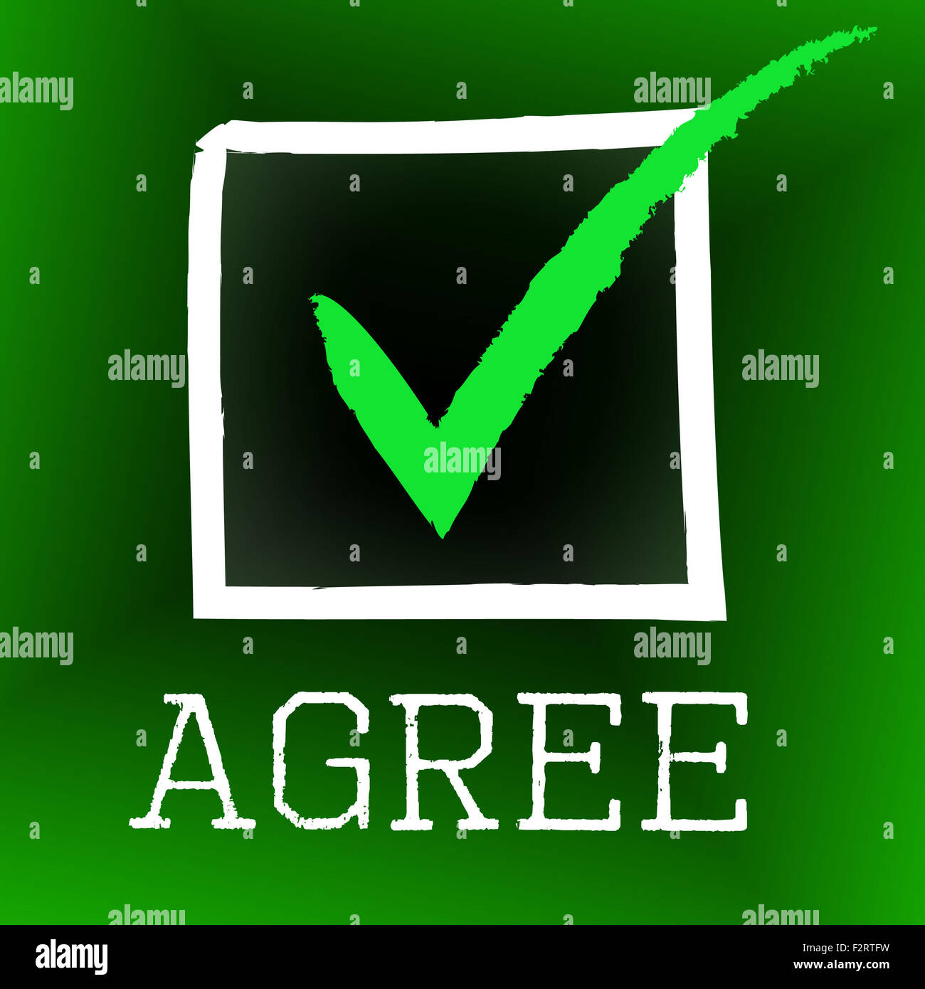 Agree Tick Representing All Right And Checkmark Stock Photo - Alamy