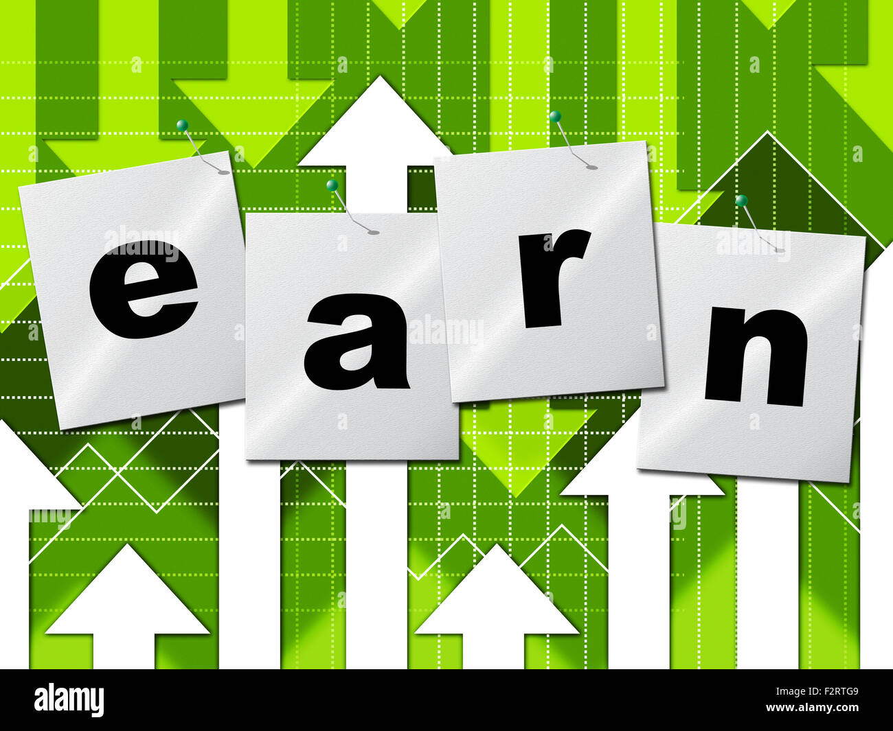 Earn Wages Showing Business Graph And Profit Stock Photo - Alamy