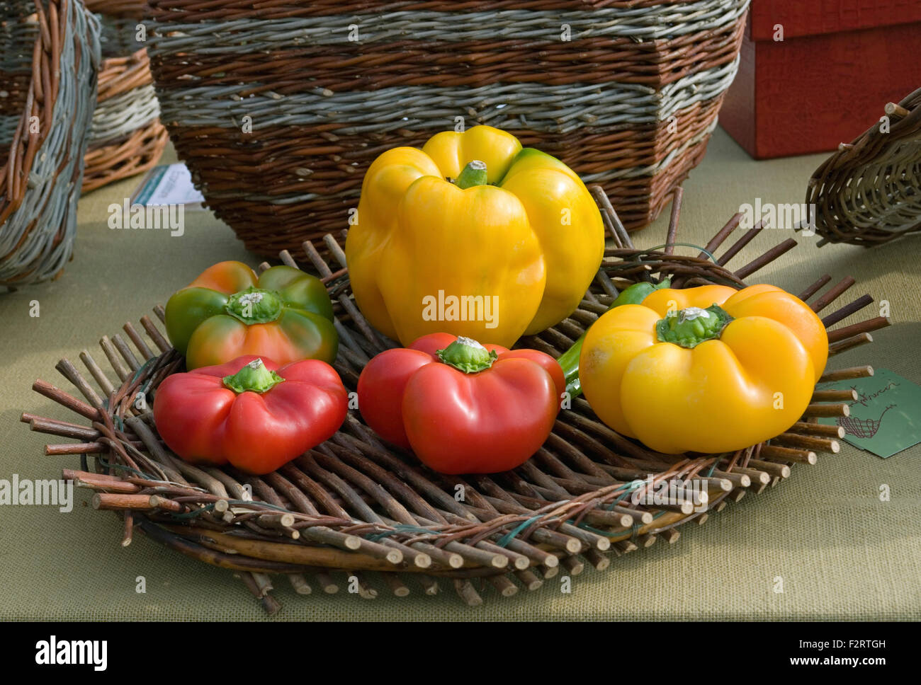 Display of red and yellow peppers Stock Photo - Alamy