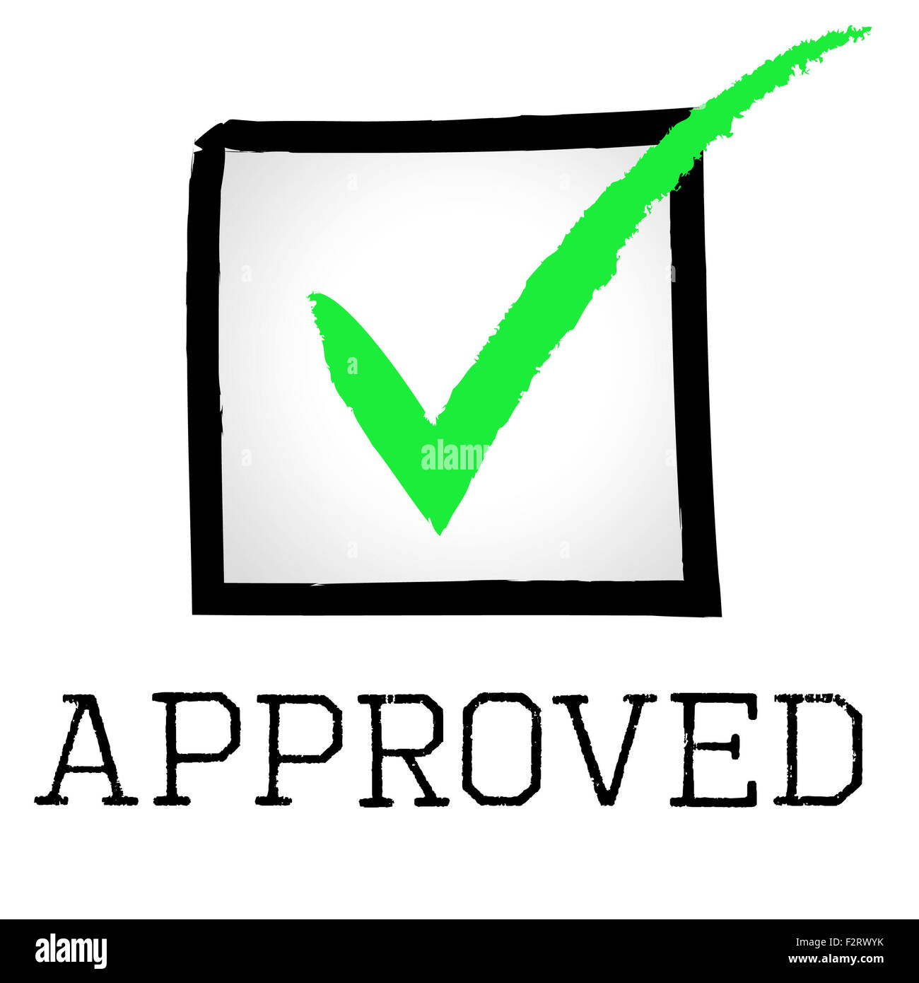 Approved Tick Indicating Yes Assured And Confirmed Stock Photo - Alamy