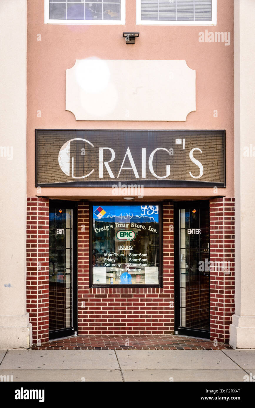 Craig's Drug Store, 409 Race Street, Cambridge, Maryland Stock Photo ...