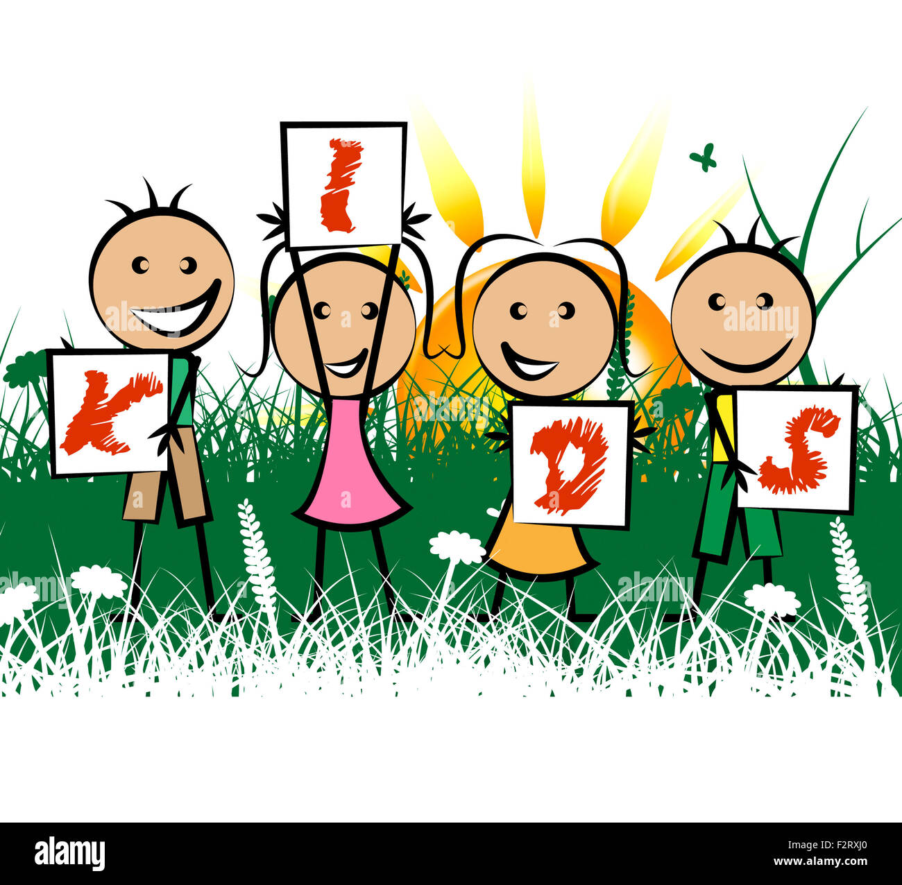 Kids Playing Representing Free Time And Youngsters Stock Photo - Alamy