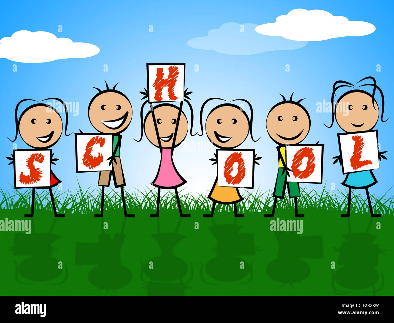 School Kids Representing Educated Schooling And College Stock Photo - Alamy