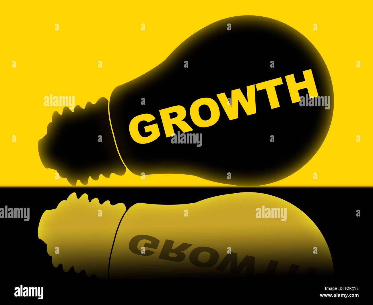 Growth Lightbulb Meaning Rise Lamp And Expansion Stock Photo - Alamy