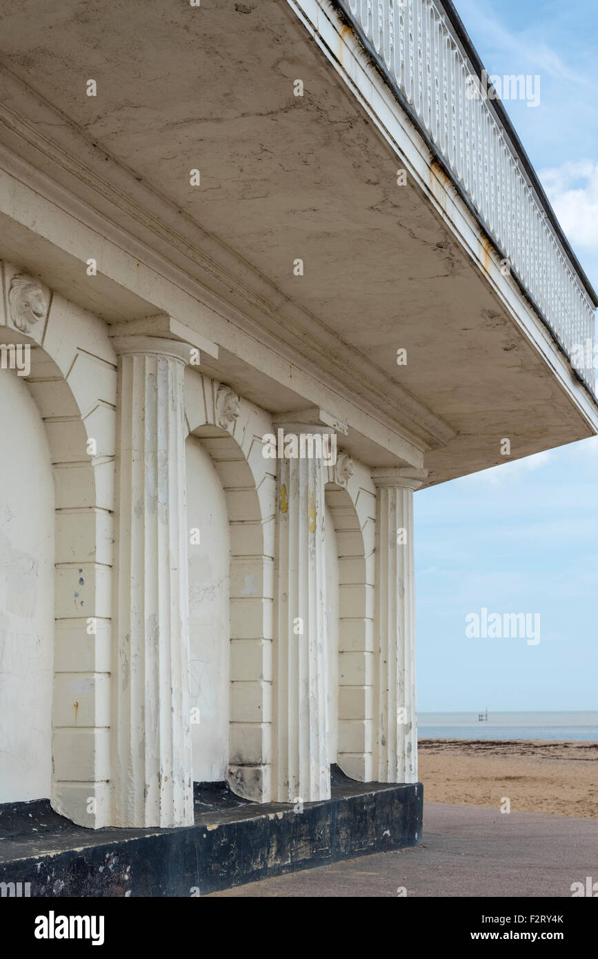 A shot of the whitewashed, disused Victorian Pavilion at Ramsgate beach ...
