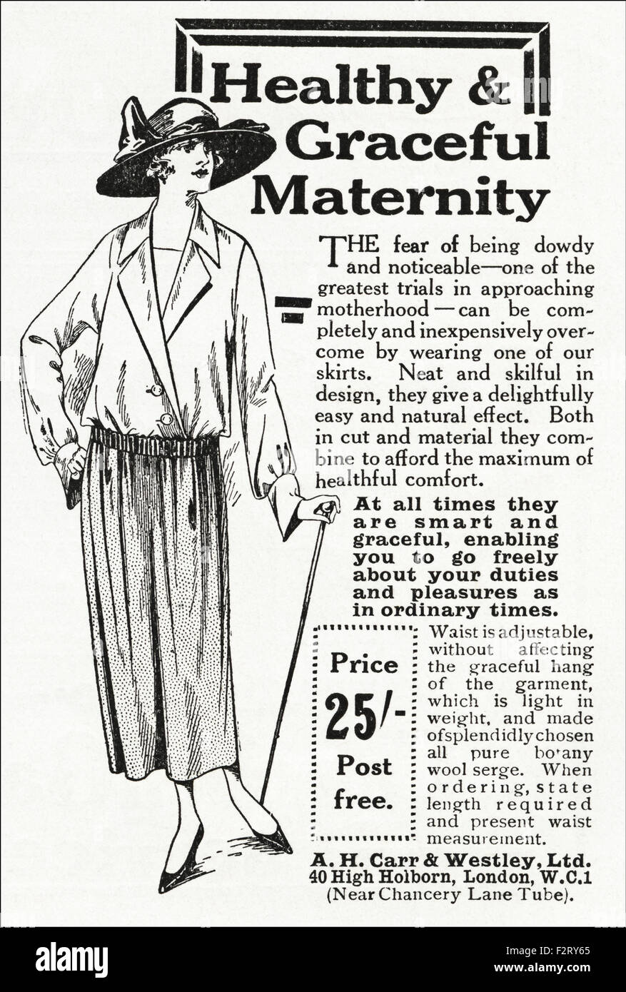 1920s advertisement. Advert dated 1923 advertising ladies maternity ...