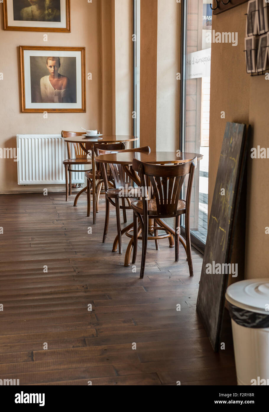 corridor with tables in a restaurant Stock Photo - Alamy
