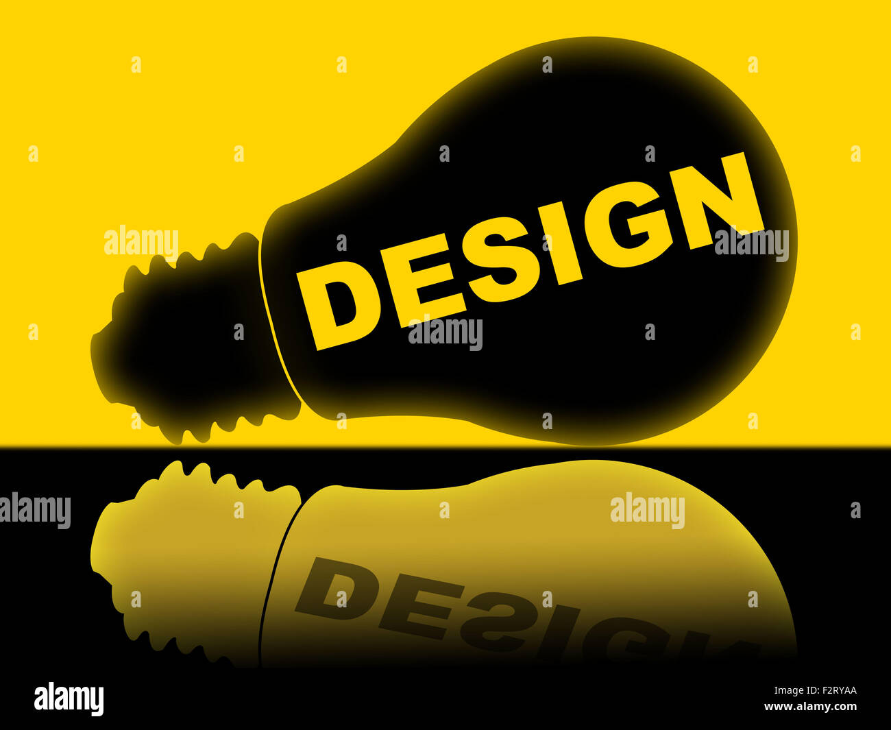 Design Lightbulb Showing Plans Model And Models Stock Photo - Alamy