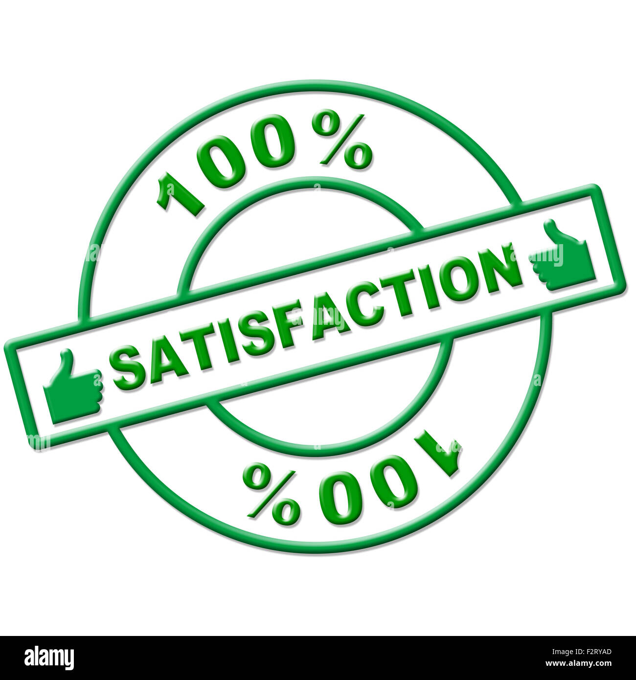 Hundred Percent Satisfaction Showing Content Satisfied And Completely ...