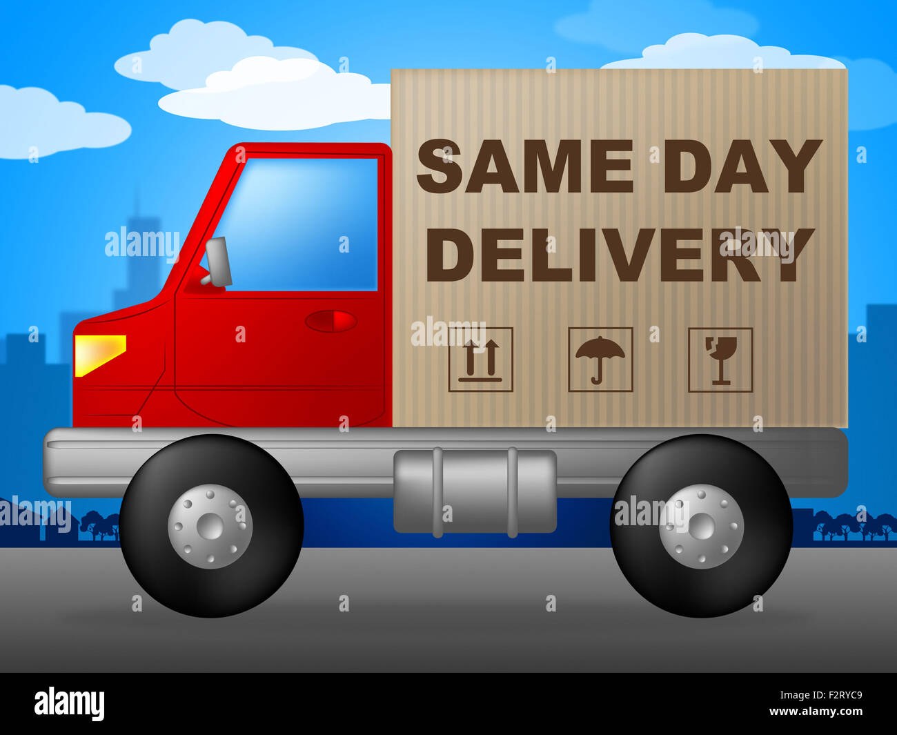 Same Day Delivery Indicating Distributing Logistics And Shipping Stock ...