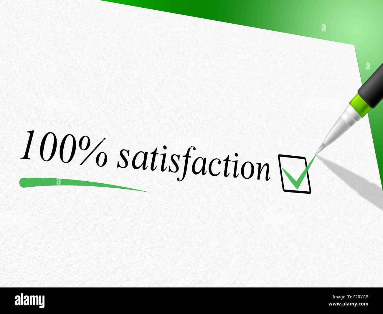 Hundred Percent Satisfaction Representing Completely Satisfied And ...