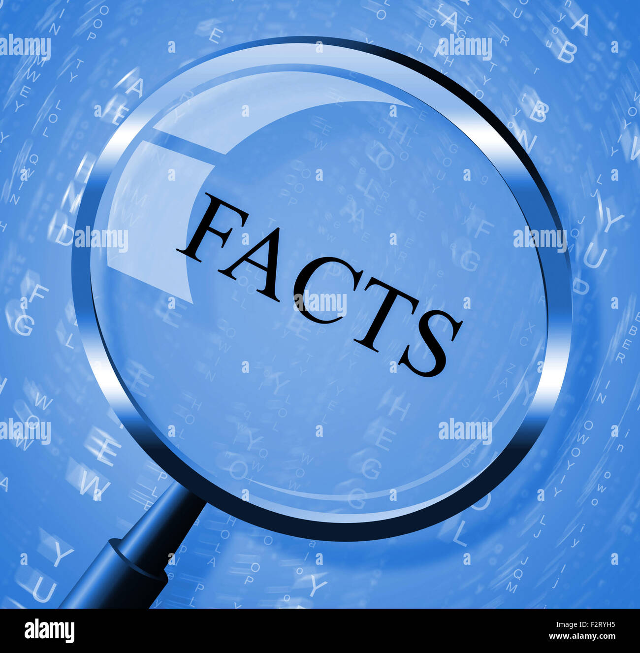 Facts Magnifier Indicating Reports Answers And Magnify Stock Photo - Alamy
