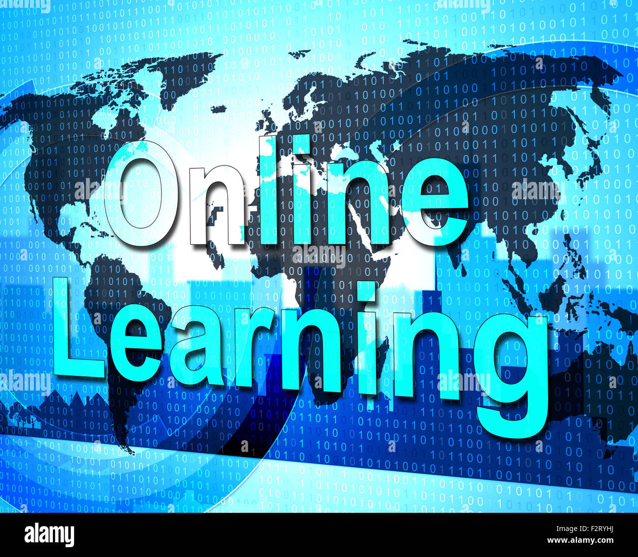 Online Learning Showing World Wide Web And Website Stock Photo - Alamy