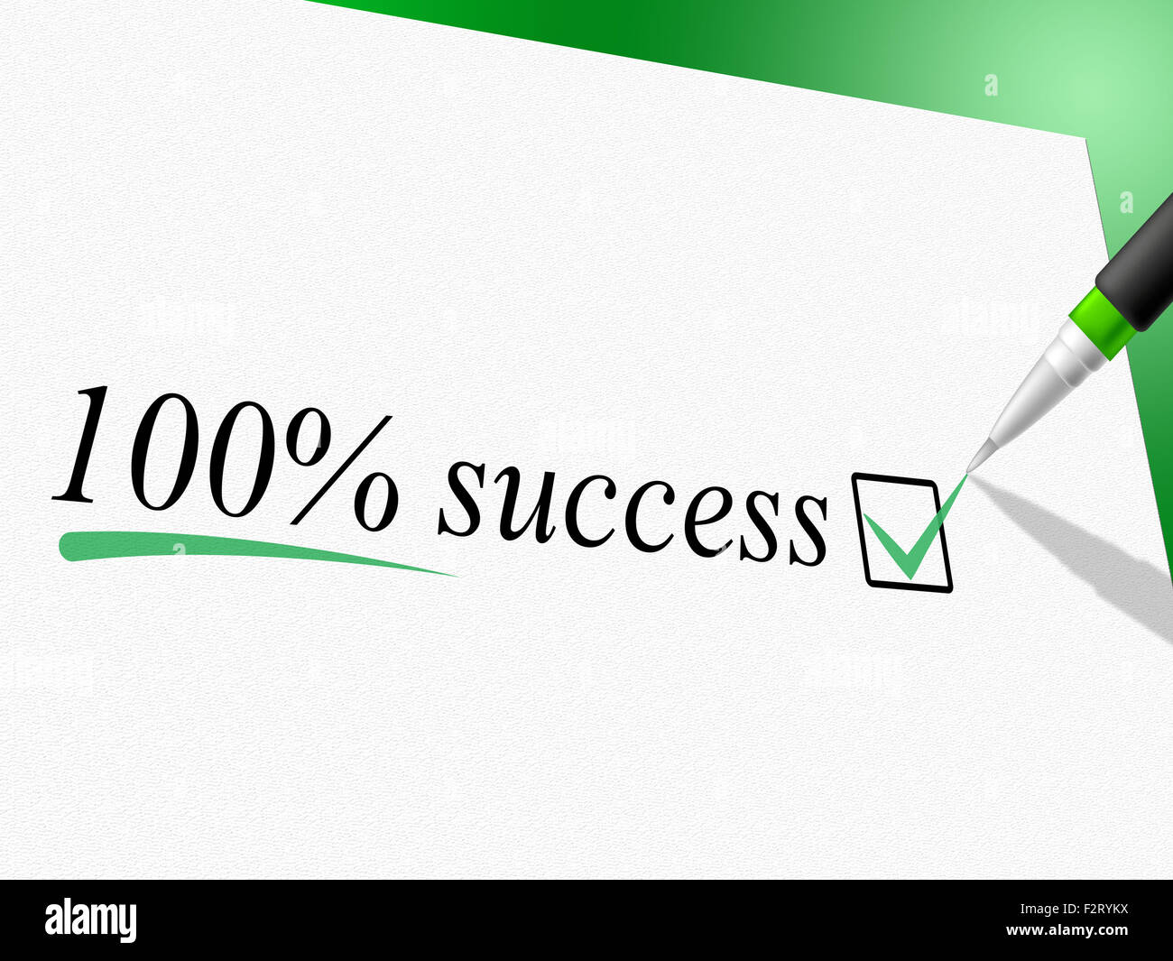 Hundred Percent Success Showing Triumphant Victory And Prevail Stock ...