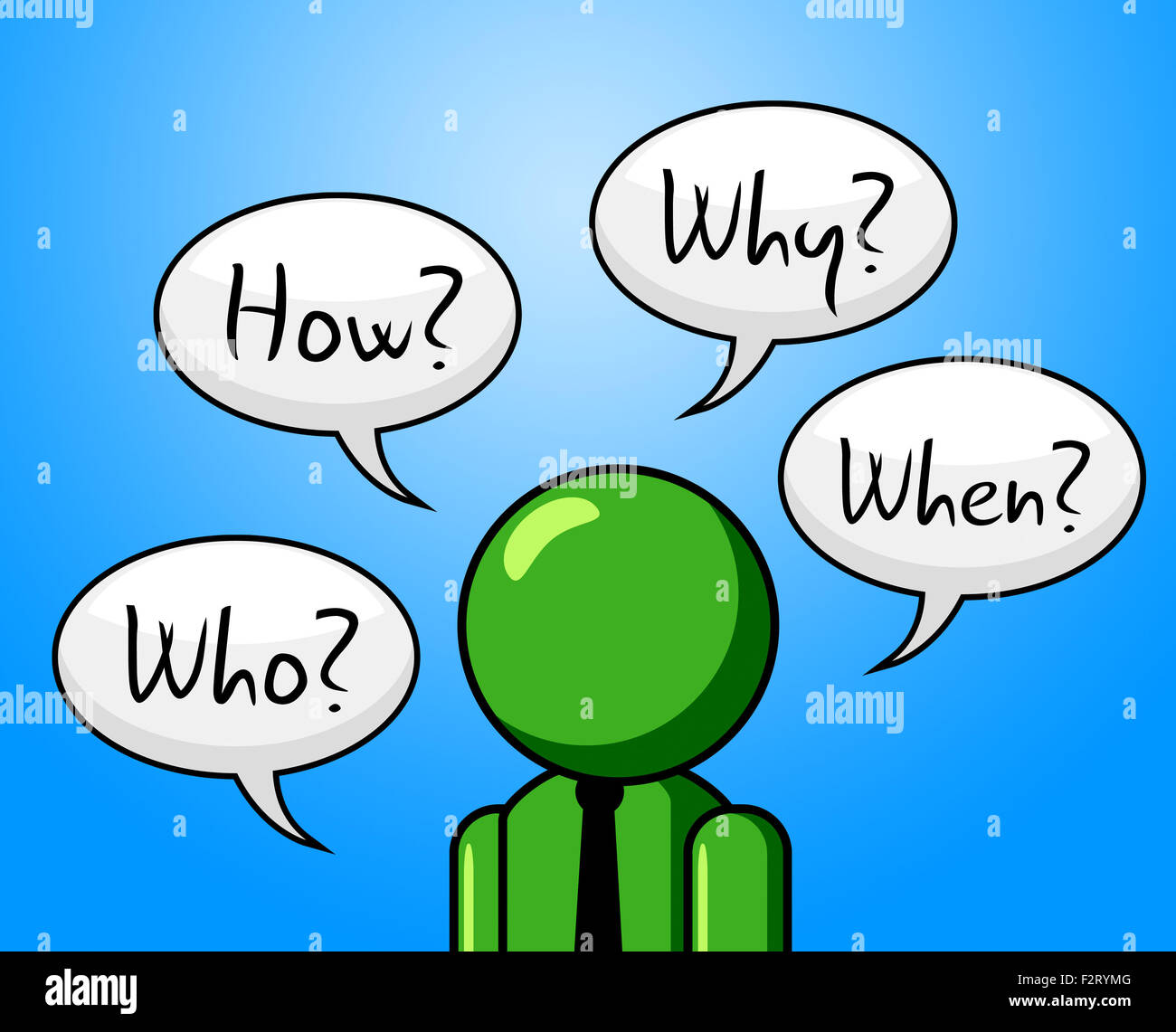 Who How Why Showing Which Person And Justification Stock Photo - Alamy