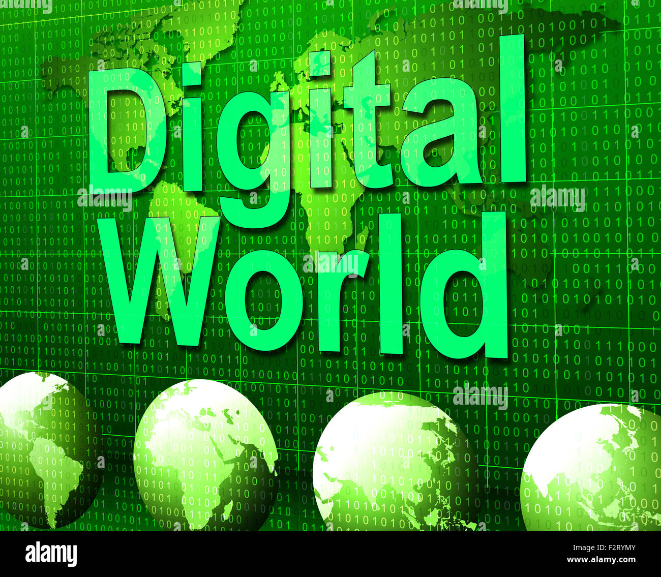 Digital World Indicating High Tec And Globalization Stock Photo - Alamy