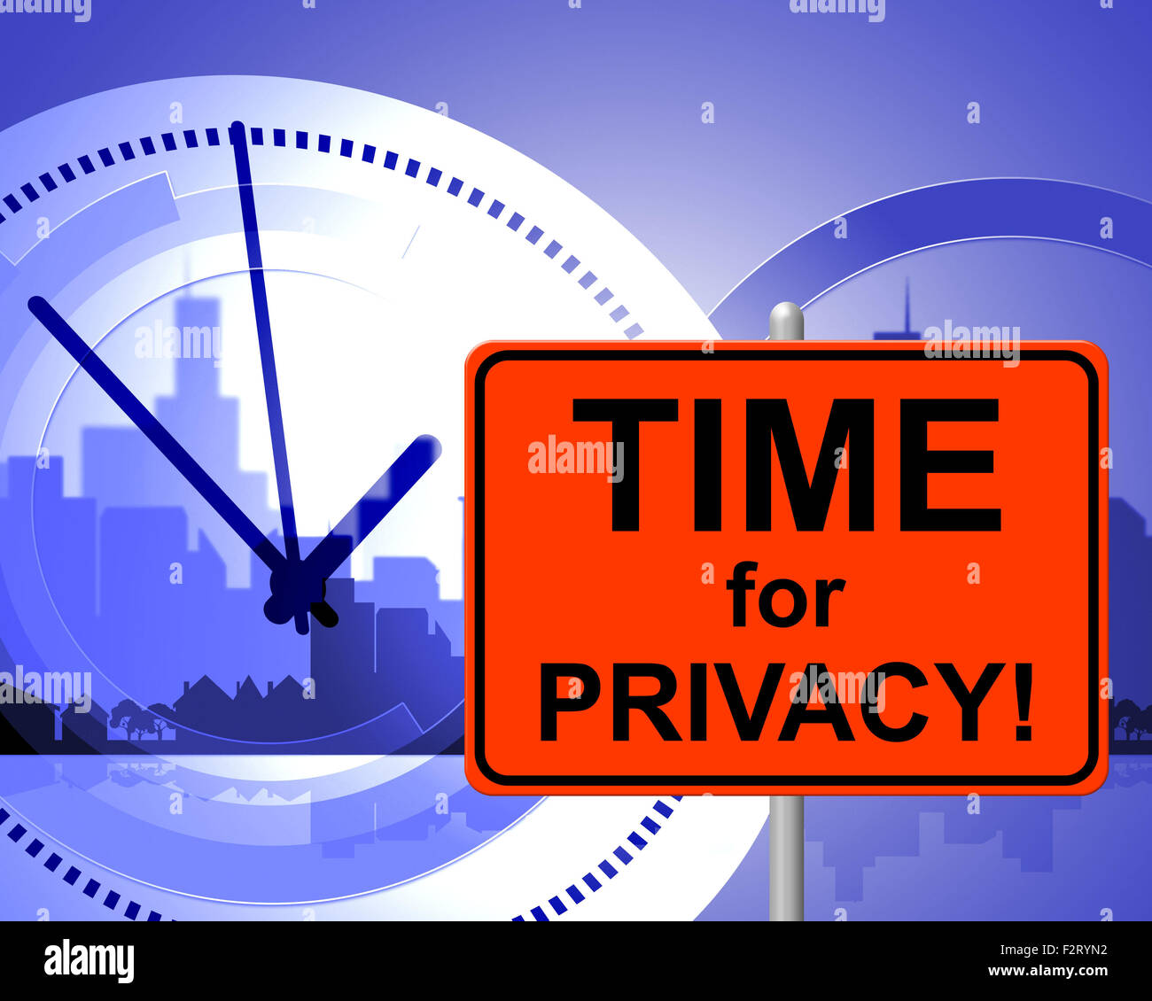 Time For Privacy Indicating At The Moment And Now Stock Photo - Alamy