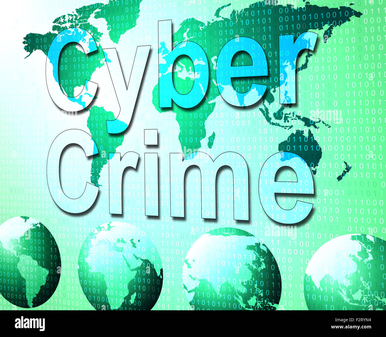 Cyber Crime Representing World Wide Web And Unlawful Act Stock Photo ...