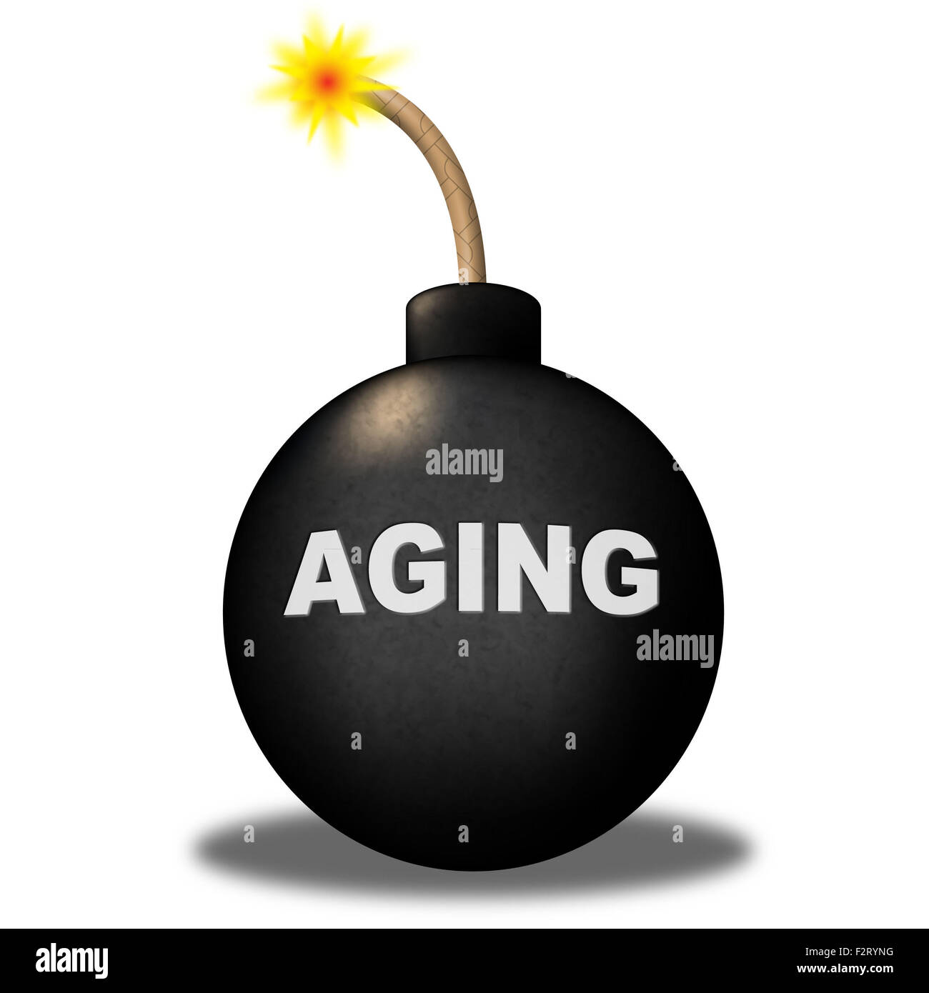 Aging Bomb Representing Golden Years And Alert Stock Photo - Alamy