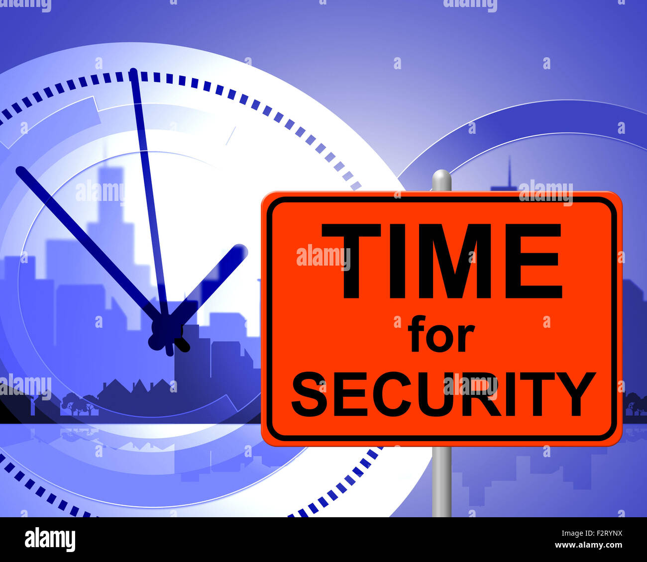 Time For Security Indicating At Present And Protected Stock Photo - Alamy