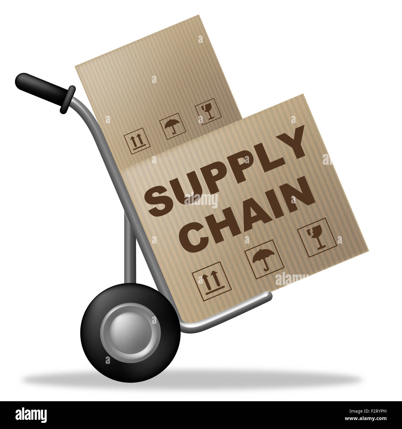 Supply Chain Indicating Shipping Box And Logistics Stock Photo - Alamy