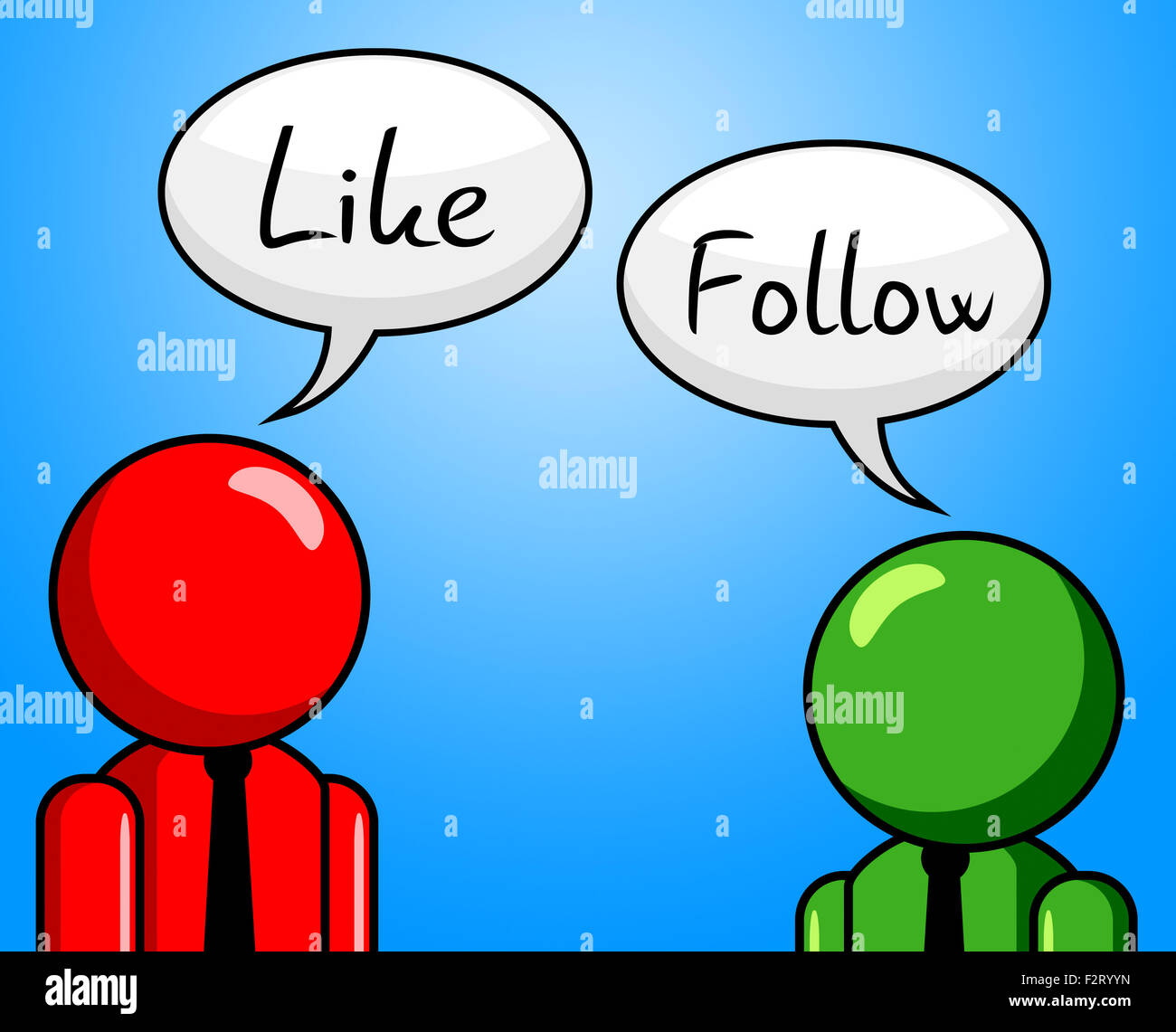 Like Follow Representing Web Fan And Liking Stock Photo - Alamy