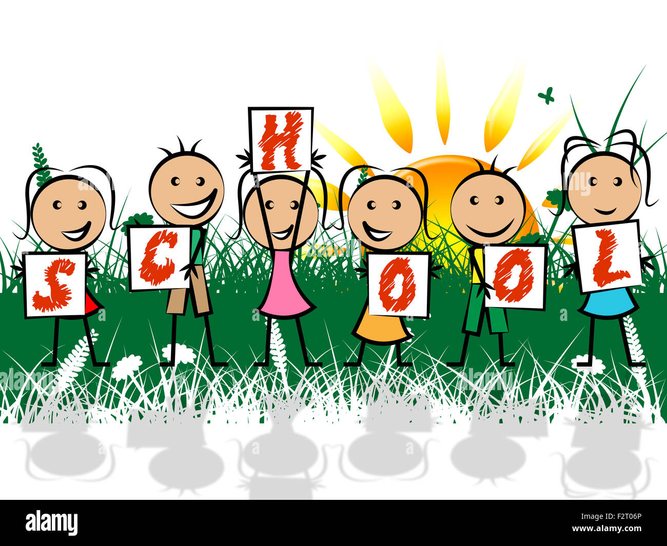 School Kids Showing Development Educate And Toddlers Stock Photo - Alamy