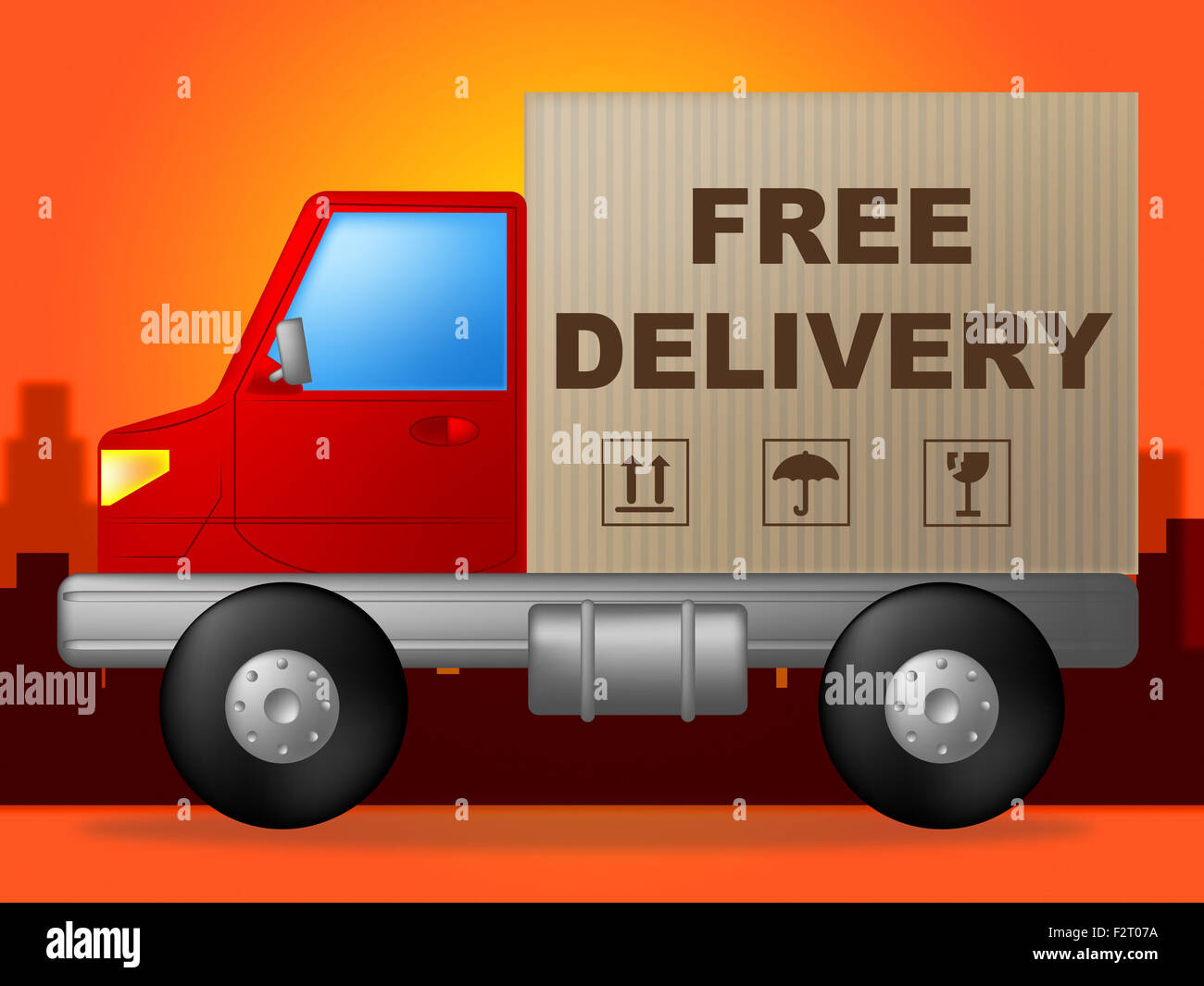 Free Delivery Indicating With Our Compliments And No Cost Stock Photo ...