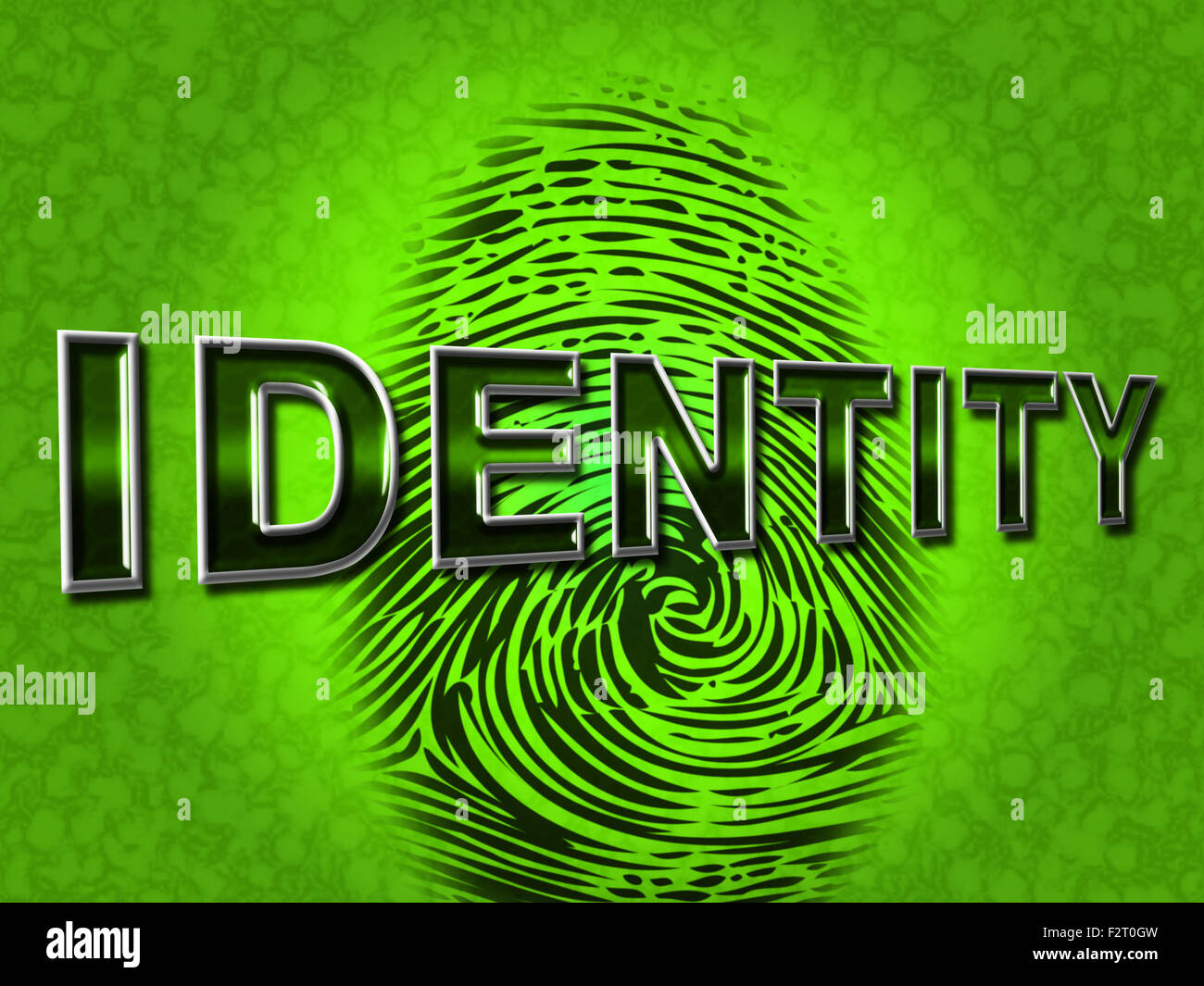 Identity Fingerprint Indicating Identification Branding And Login Stock ...