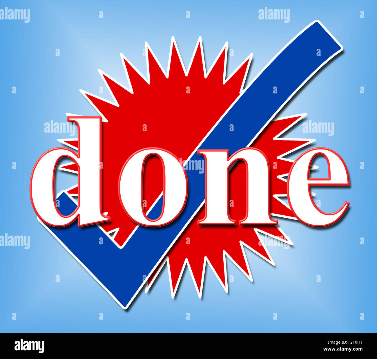 Done Tick Representing All Right And Achievement Stock Photo - Alamy